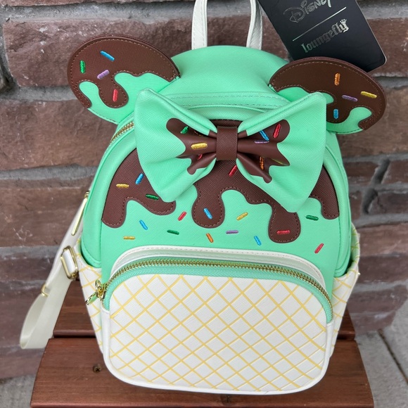 Loungefly | Bags | Loungefly Disney Minnie Mouse Mint Ice Cream Mini ...
